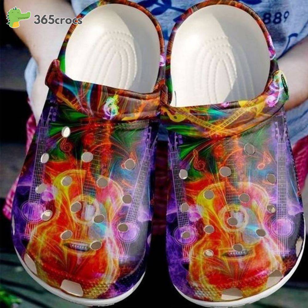 Amazing Fire Guitar Blurry Instruments Guitar Lover Music Lover Crocs ...