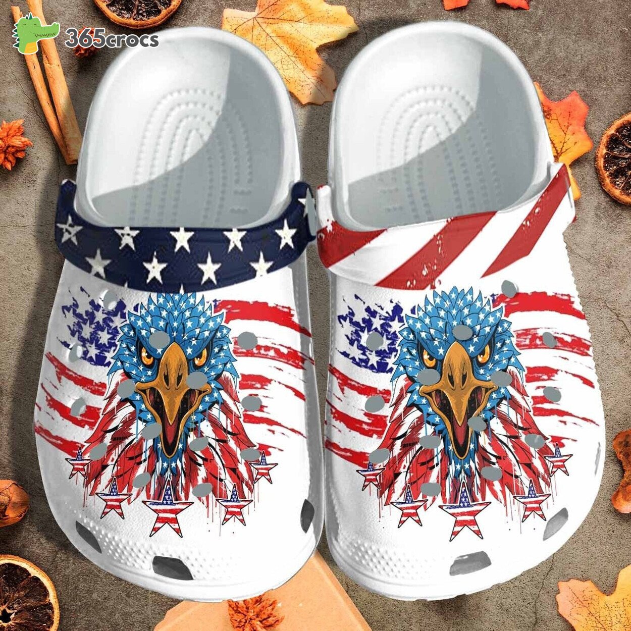 American Eagle Skin Custom Shoes Clogs Usa Flag 4Th July Outdoor Shoes ...