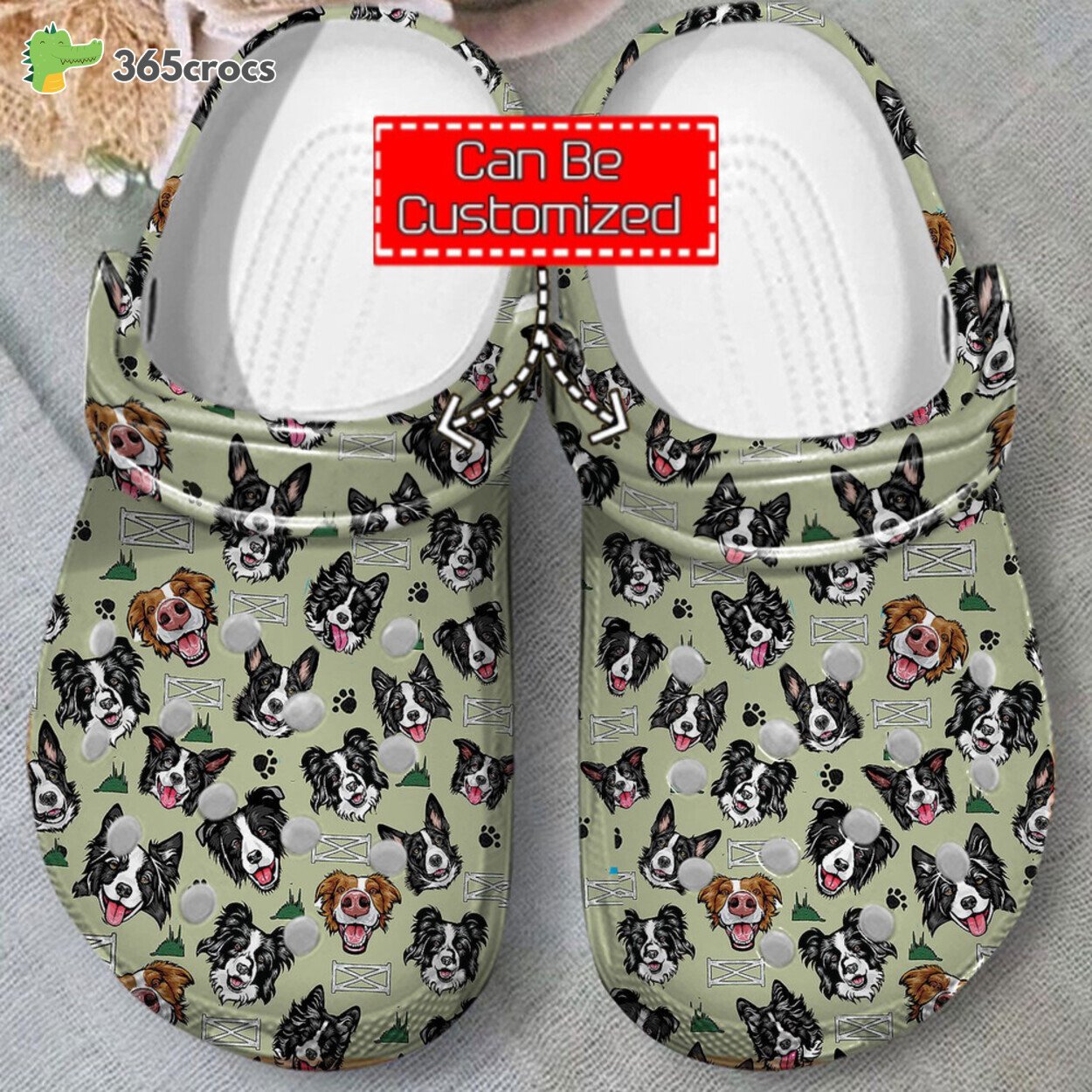 Animal Print Border Collie Pattern Comfortable Clog Shoes Design - 365crocs
