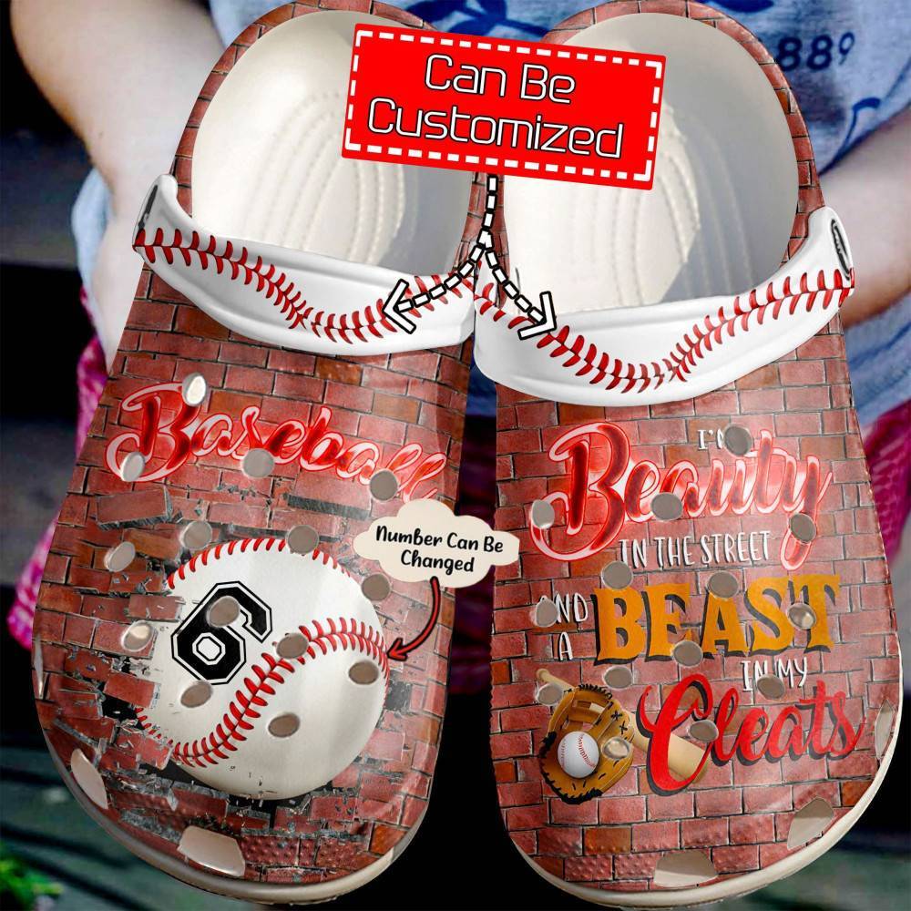 Baseball - Baseball Personalized Beauty In The Street Clog Crocs Shoes ...
