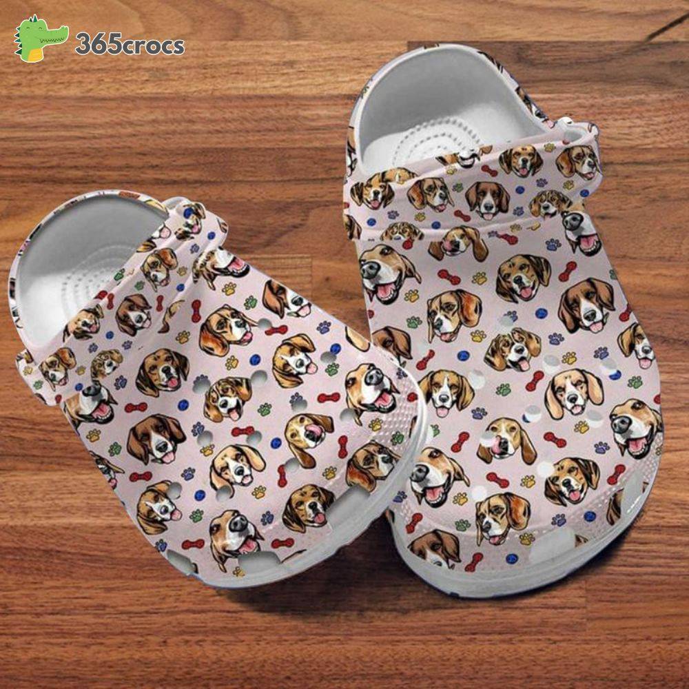 Beagle Head Pattern Band Clog, Beagle Dogs, Gift For Brothers Crocs ...