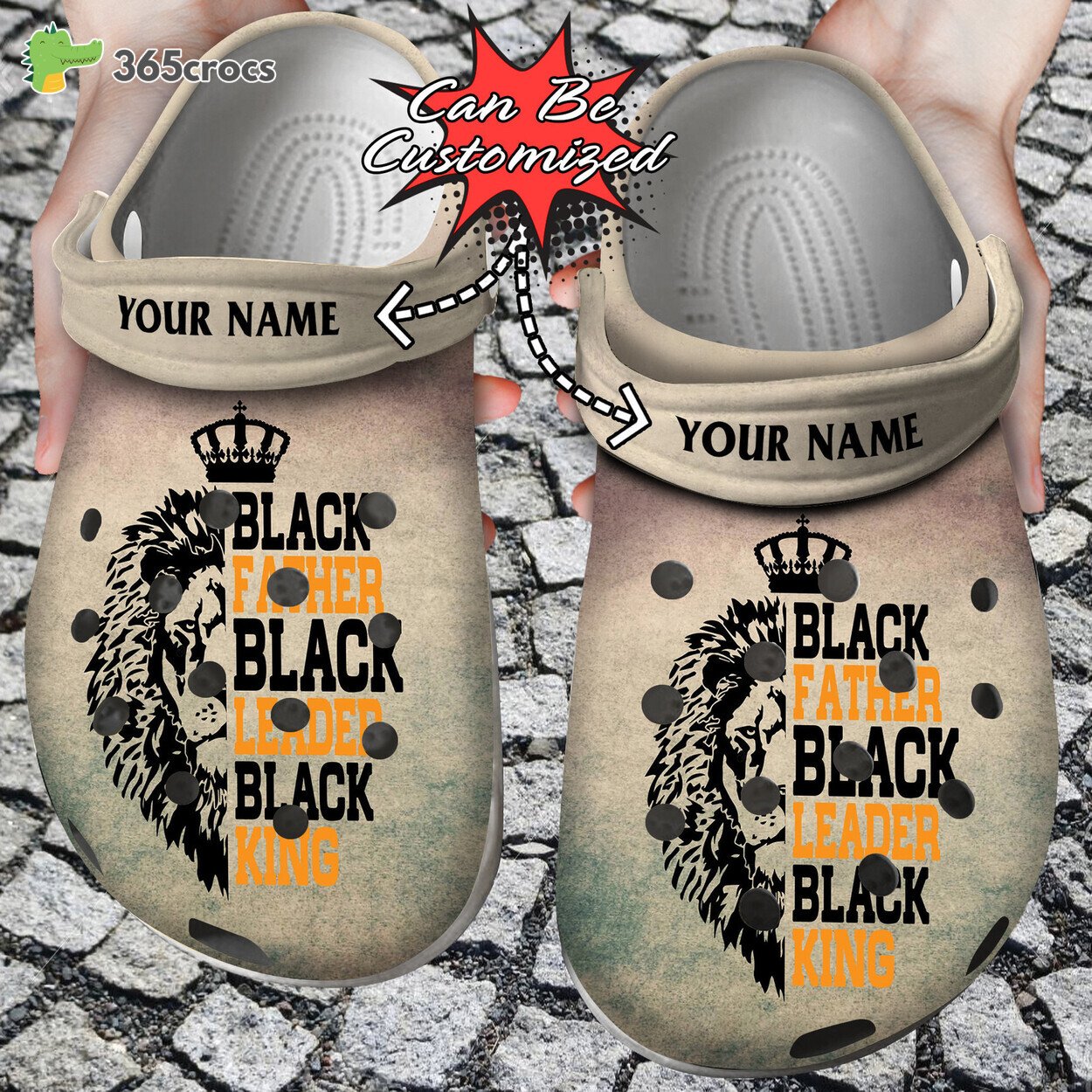 Black Father Black Leader Black King clog Shoes Fathers Custom - 365crocs