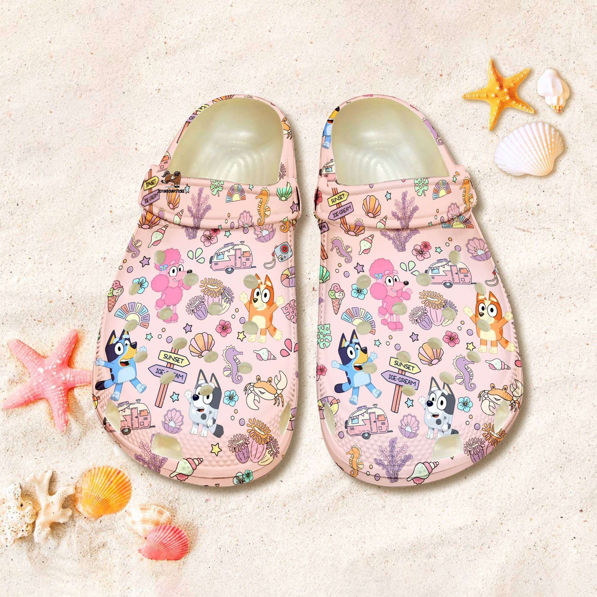 Bluey Heeler Bandit Chilli Bingo Blue Dog Clog Family Summer Design ...