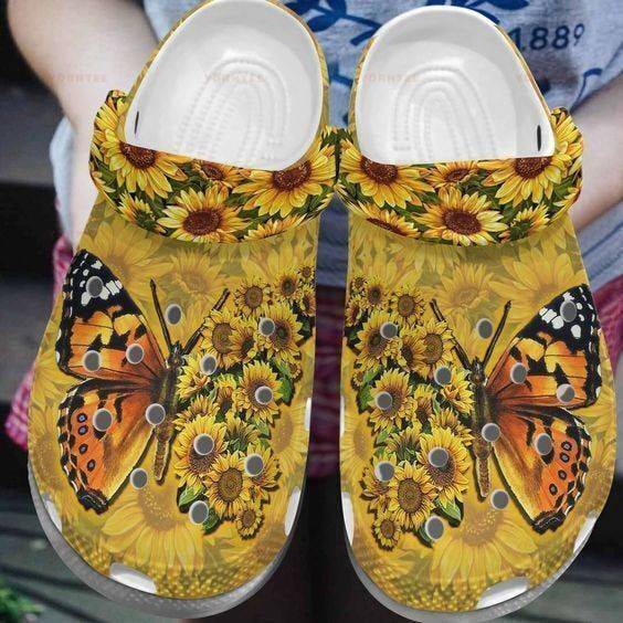 Butterfly Flower 5 Gift For Lover Rubber clog Crocs Shoes - 365crocs