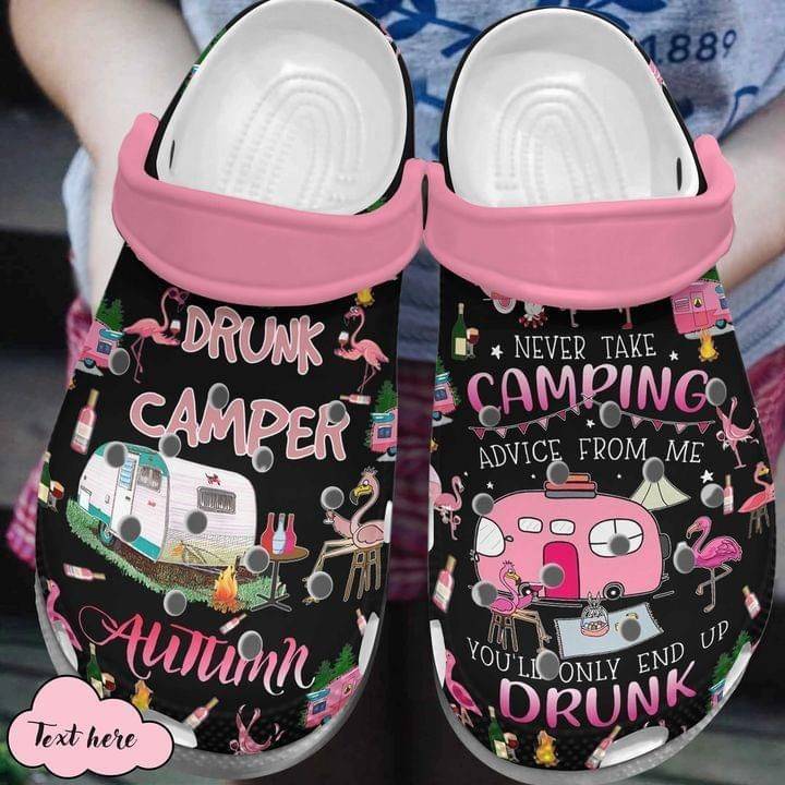 Camper Drunk Flamingo Gift For Lover Rubber clog Crocs Shoes - 365crocs
