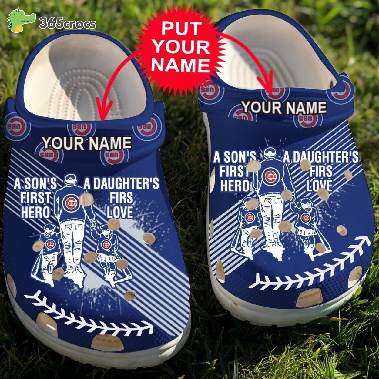 Custom Name Dad And Son Daughter Cubs Rubber Clog Shoescrocban - 365crocs