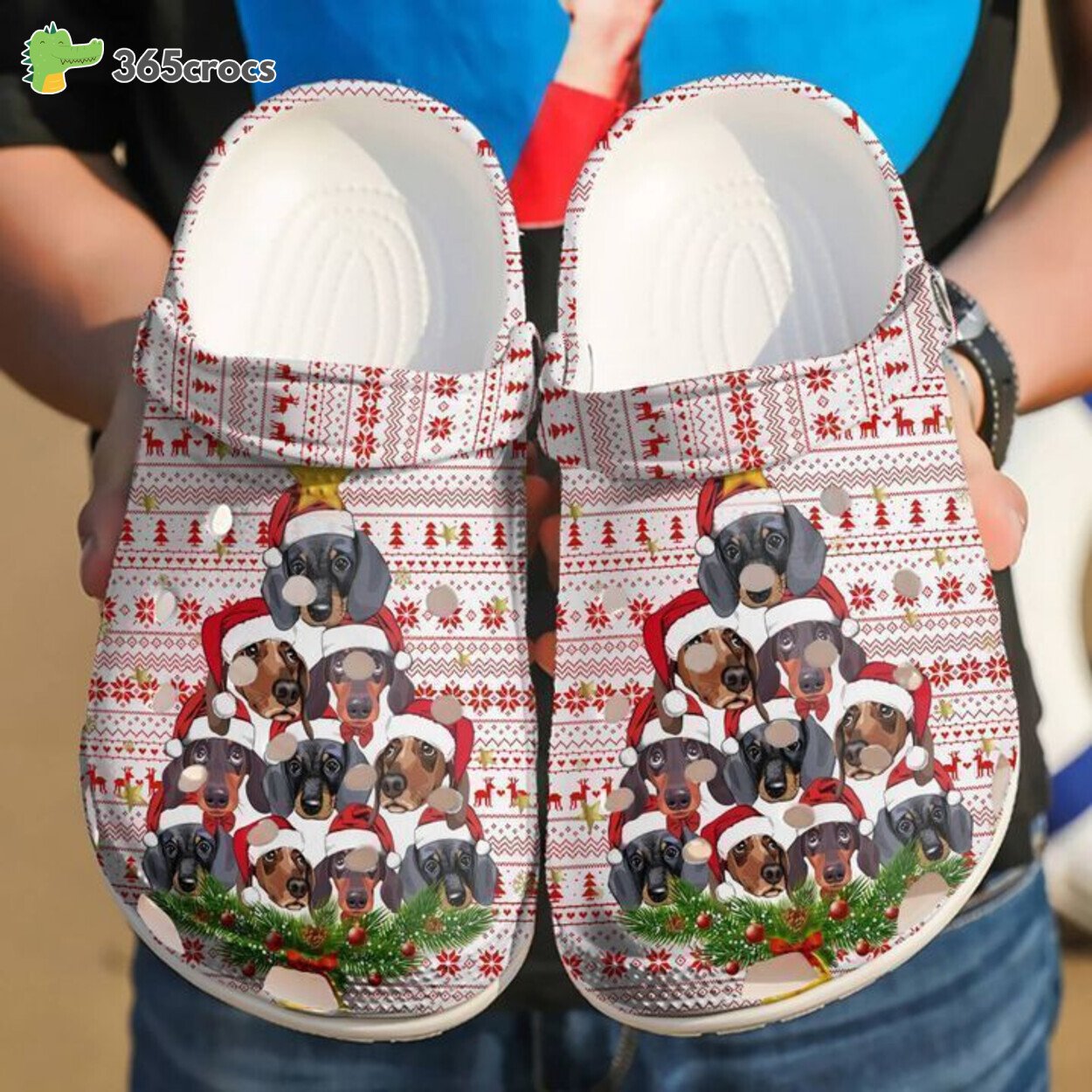 Dive into Holidays Dachshund Christmas Tree Design Classic Comfort Clog ...