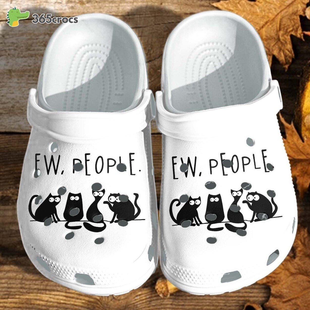 Ew People Black Cat Custom Shoes Clogs Funny Anime Cat Meme Outdoor ...