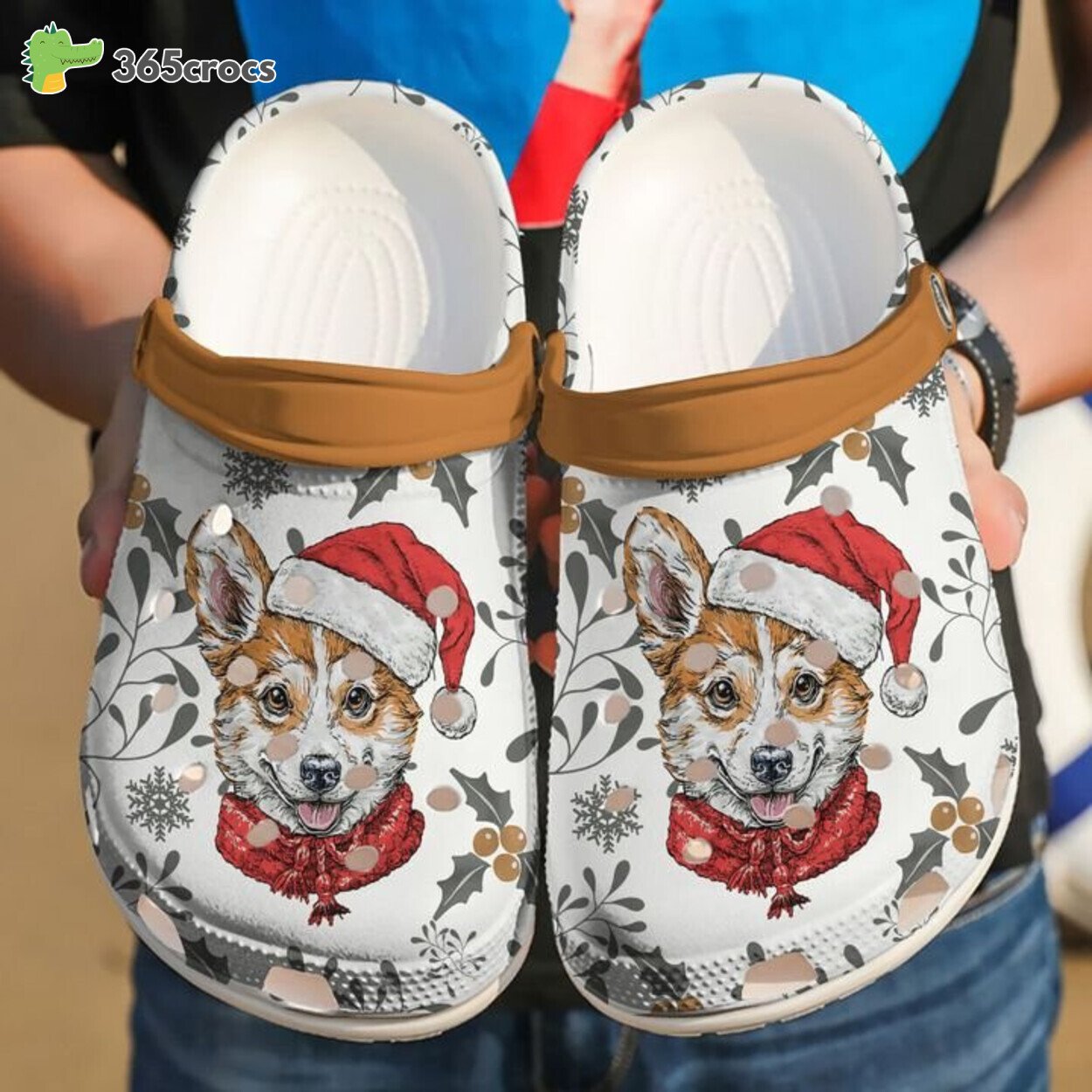 Festive Delight Corgi Xmas Christmas Pattern Classic Comfortable Clog ...
