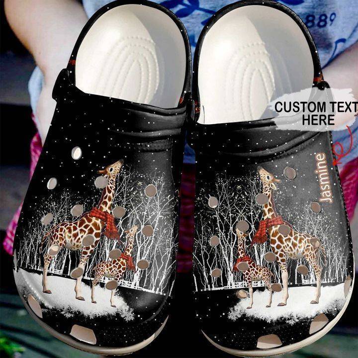 Giraffe Personalized Winter Clog Crocs Shoes - 365crocs