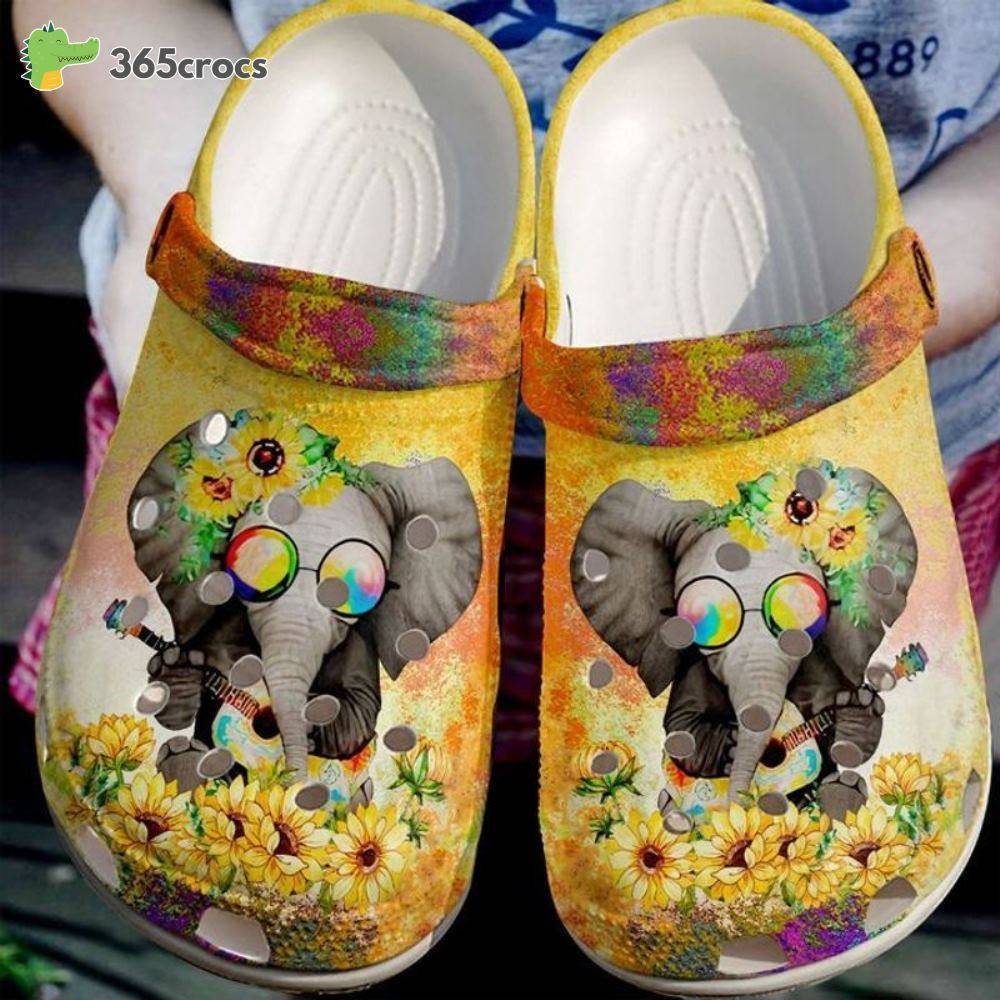Hippie Elephant Guitar Sunflowers Happy Hippie Day For Elephant Lovers ...