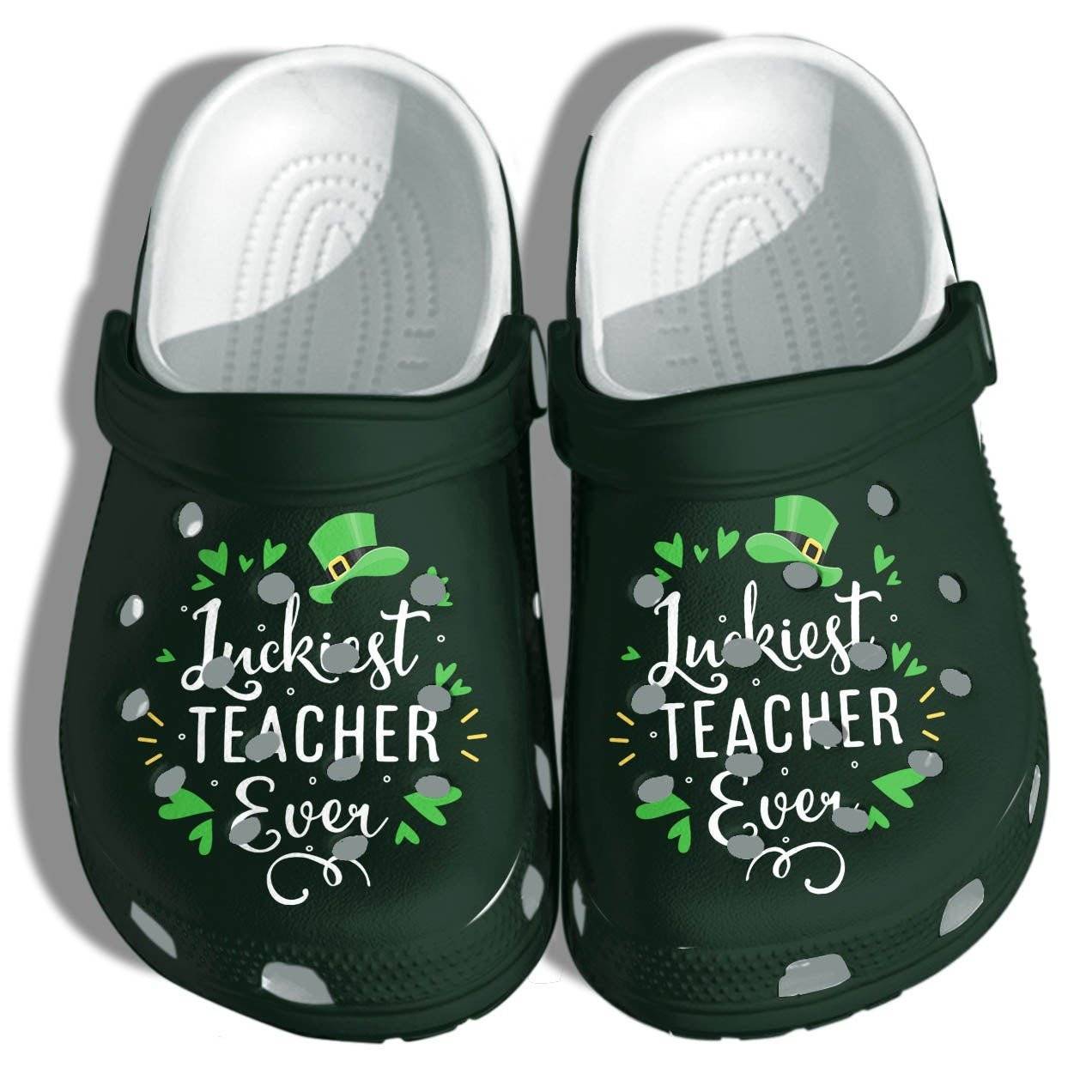 Luckiest Teacher Ever Shoes Crocs Funny Irish Teacher - Funny Shoes ...