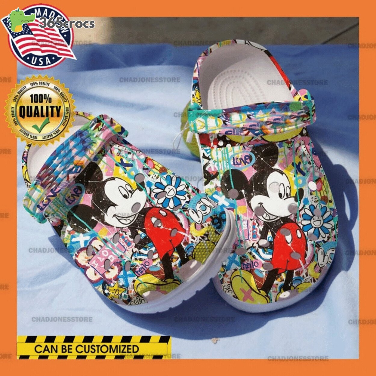 Mickey Mouse Classic Cartoon Inspired Comfortable Crocs Clogs Shoes ...