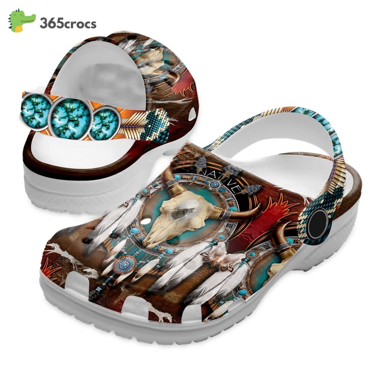 Native American Heritage Two Crocs Clogs Shoes Traditional Inspired ...