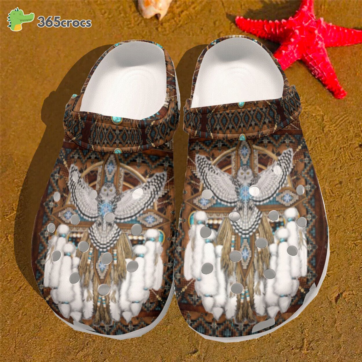 Native American Pattern Unique Comfort Clog Shoes Design Special Series ...