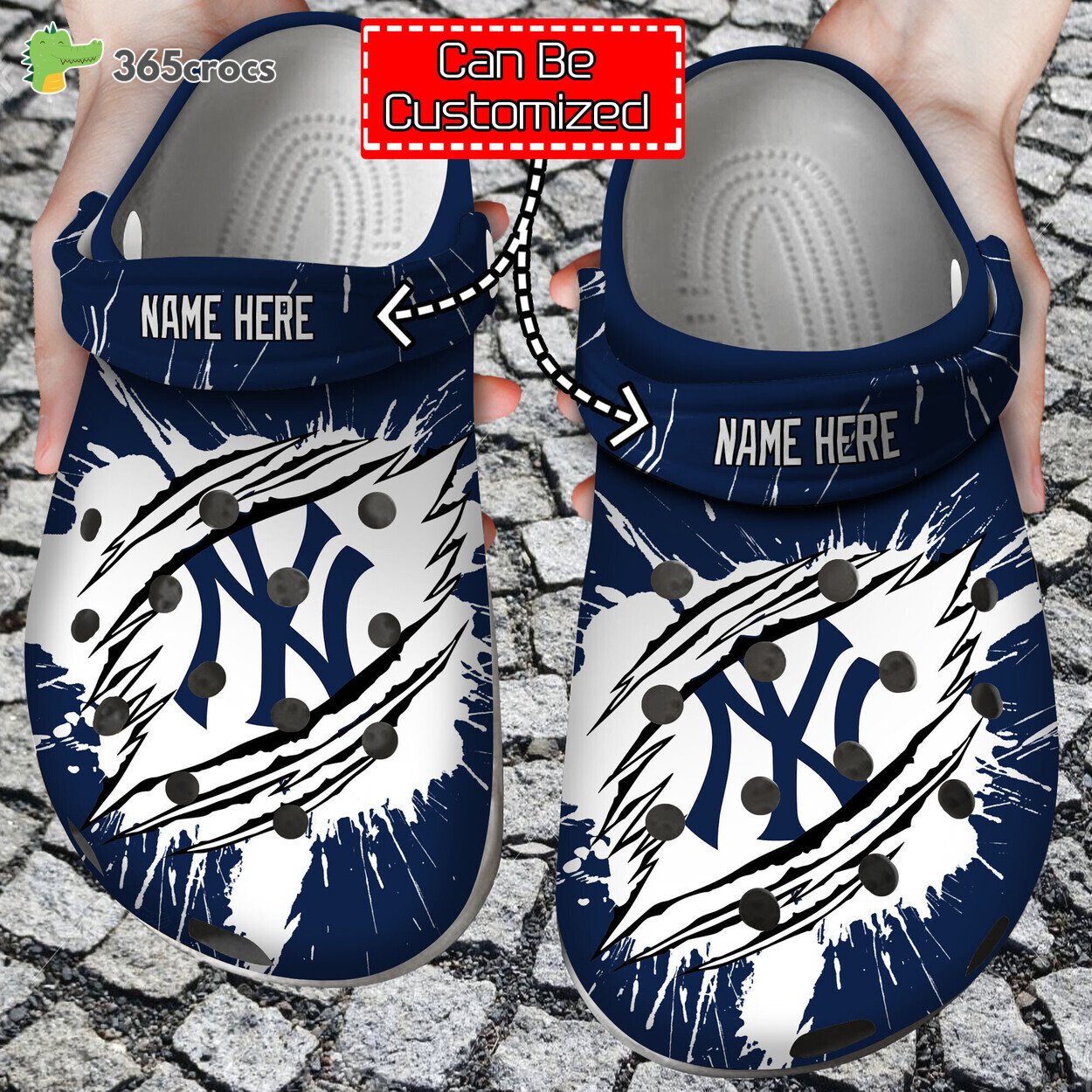 Personalized Name Logo Baseball Team Ripped Claw clog Shoes - 365crocs