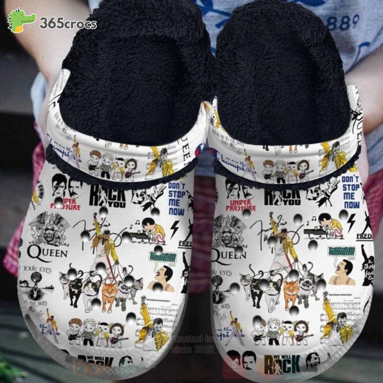 Queen Band Inspired Music Comfort Lined Crocs Shoes Exclusive Edition ...