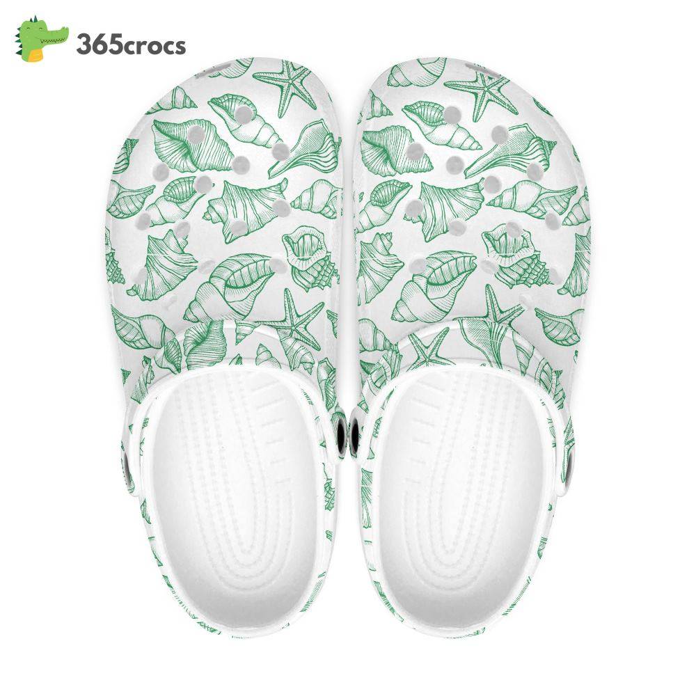 Sea Shells, Pastel Green, Retro Geo 1970 Groovy Hippie Cool Natural ...