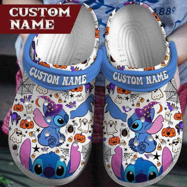 Stitch Personalized Slipper Crocs Custom Cartoon Design Unique Comfort ...