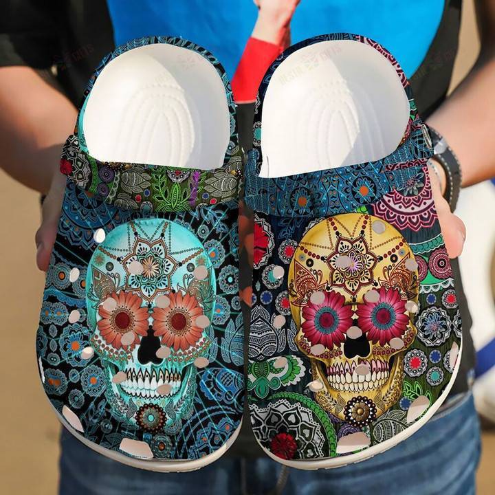 Sugar Skull Crocs Classic Clogs Shoes - 365crocs