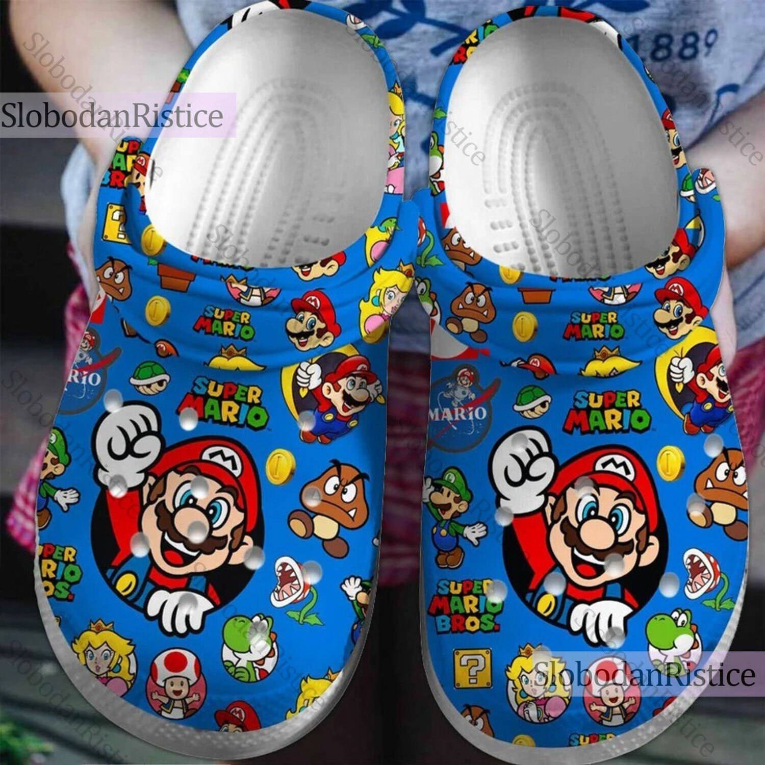Super Mario Nintendo Slip On Clogs Personalized Unique Design Shoes ...