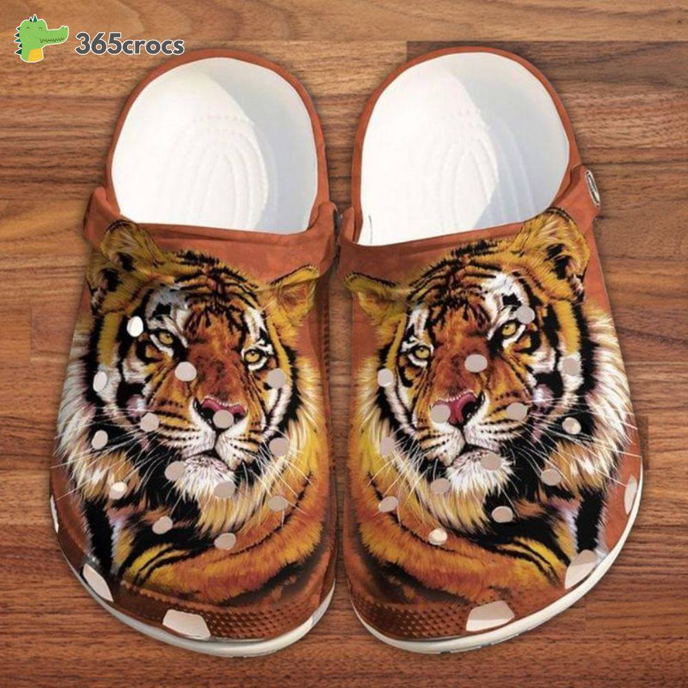 Tiger Paintingwild Tiger Save The Tiger Clog Tiger Lover Gift Crocs ...